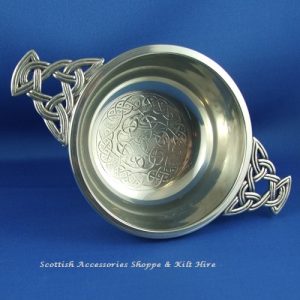 Pewter Quaich 3″ Celtic Pattern – Scottish Accessories Shoppe & Kilt Hire